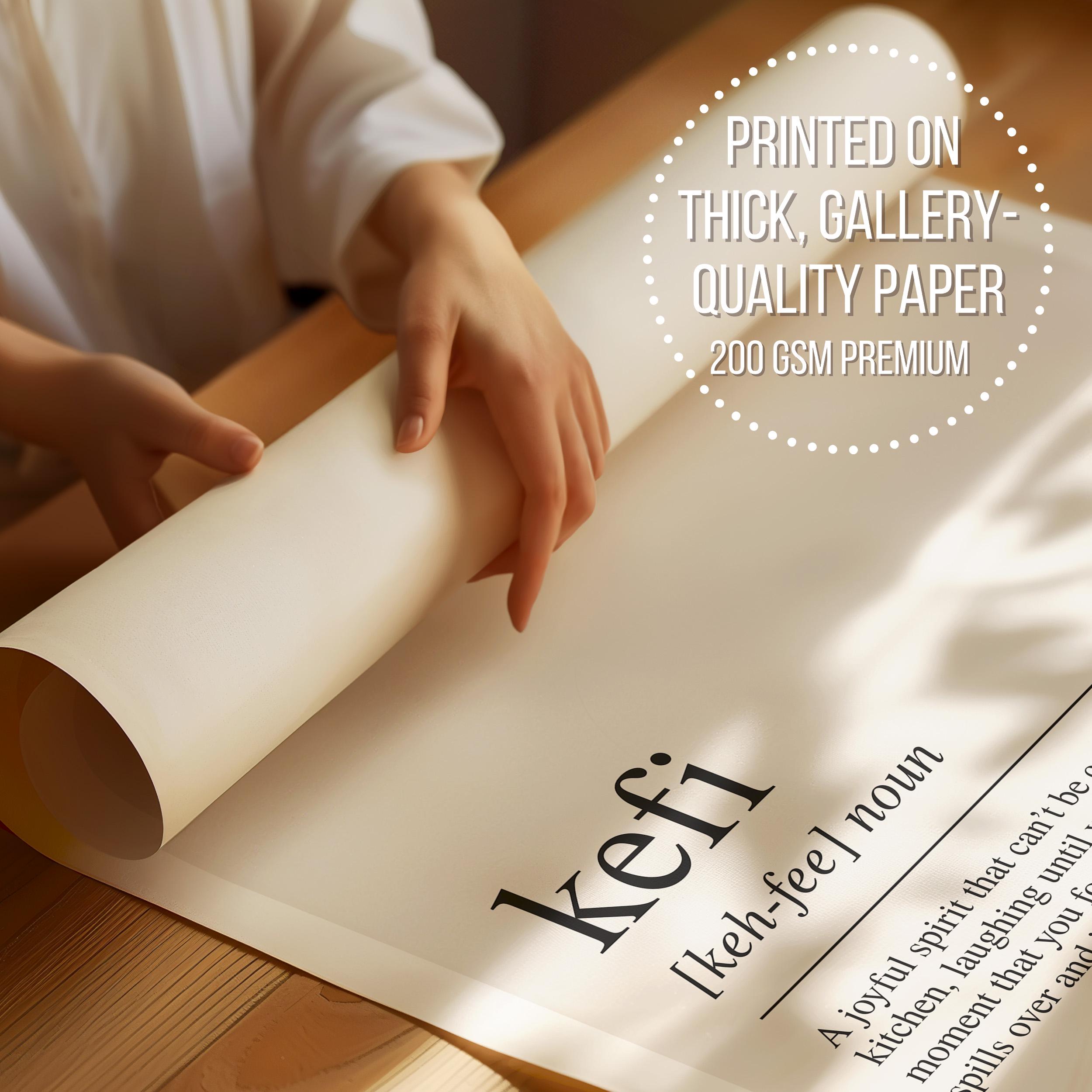 Kefi Definition Print, Greek Word Wall Art, Inspirational Typography ...