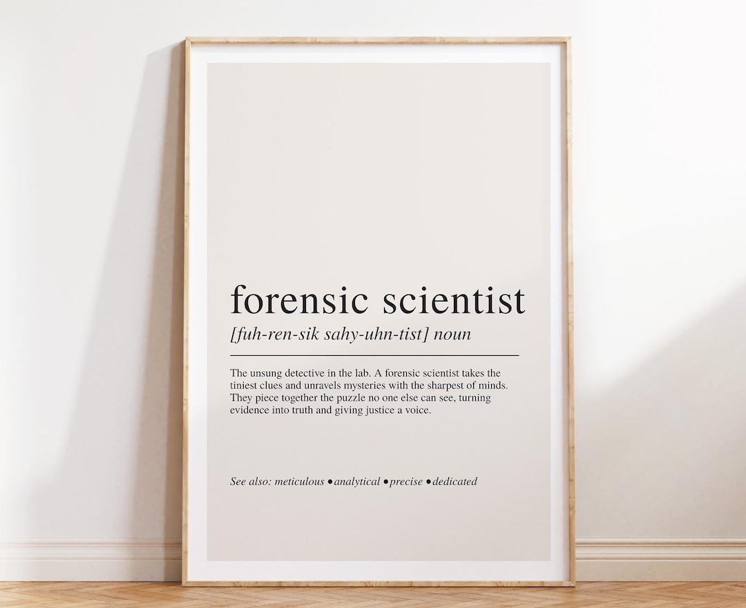 Forensic Scientist Definition Print: Crime Scene Lab Wall Art - Etsy