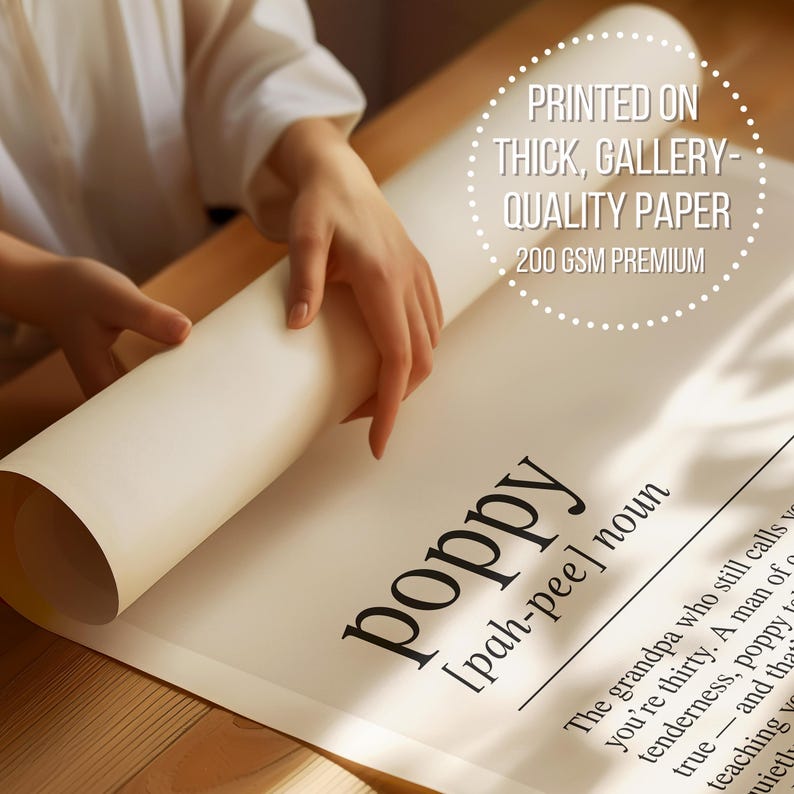 Poppy Definition Print, Dictionary Poster, Quote Wall Art, Gift for ...