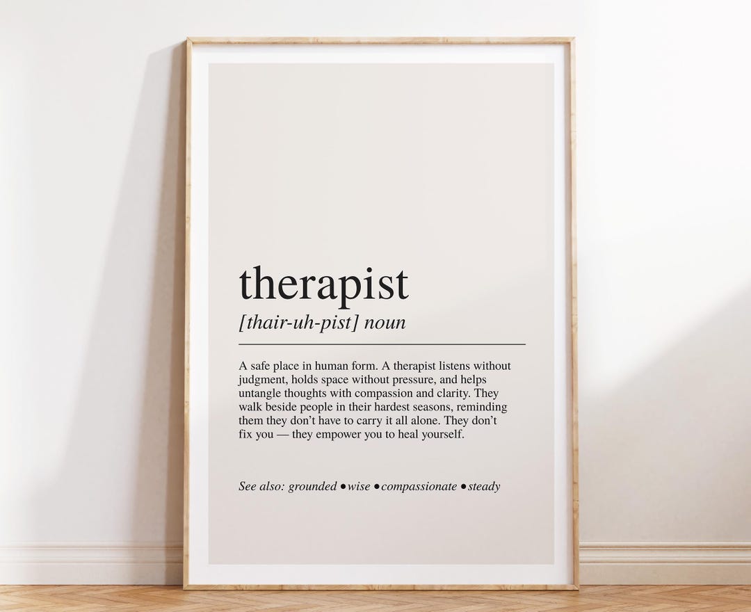 Therapist Definition Print: Counseling Office Wall Art - Etsy