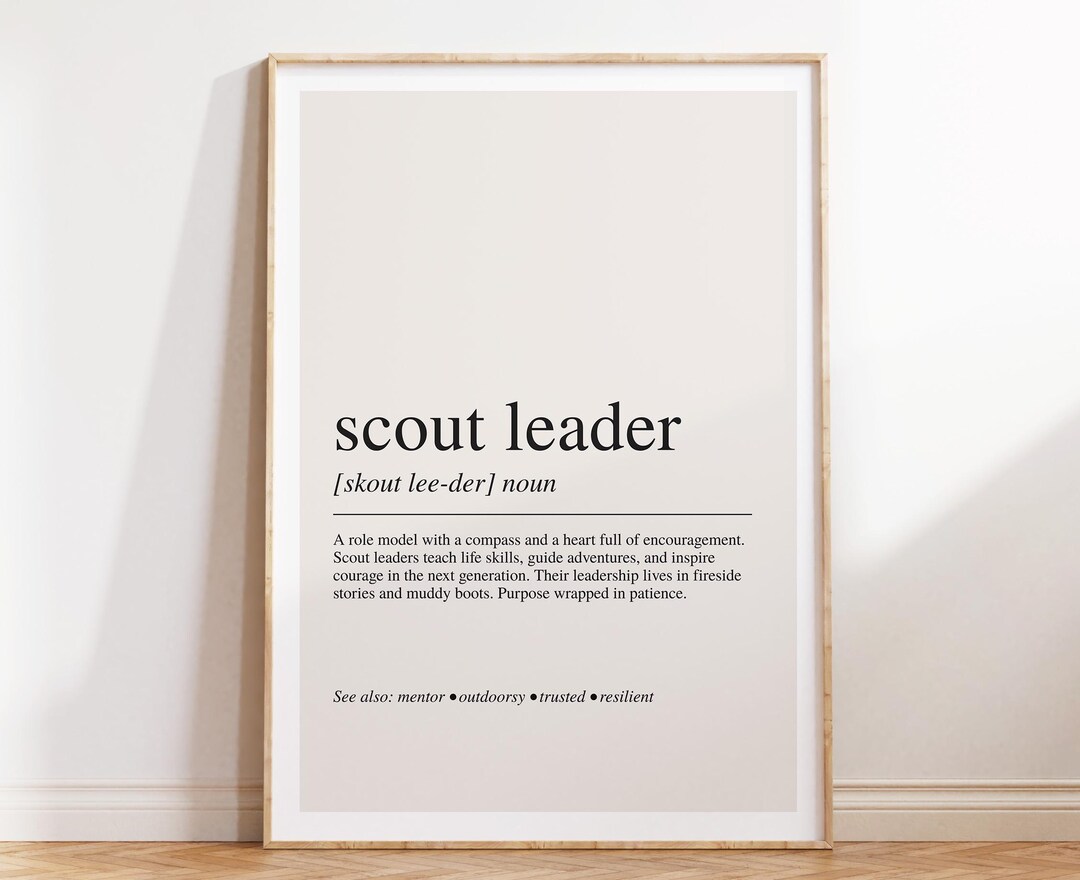 Scout Leader Definition Print, Leadership Wall Art, Modern Typography ...