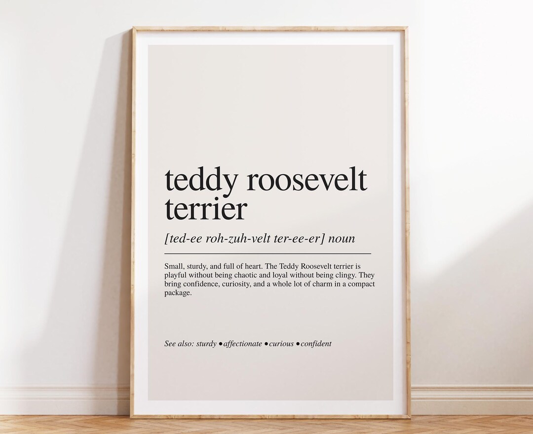 Teddy Roosevelt Terrier Definition Print, Dog Breed Wall Art, Modern ...