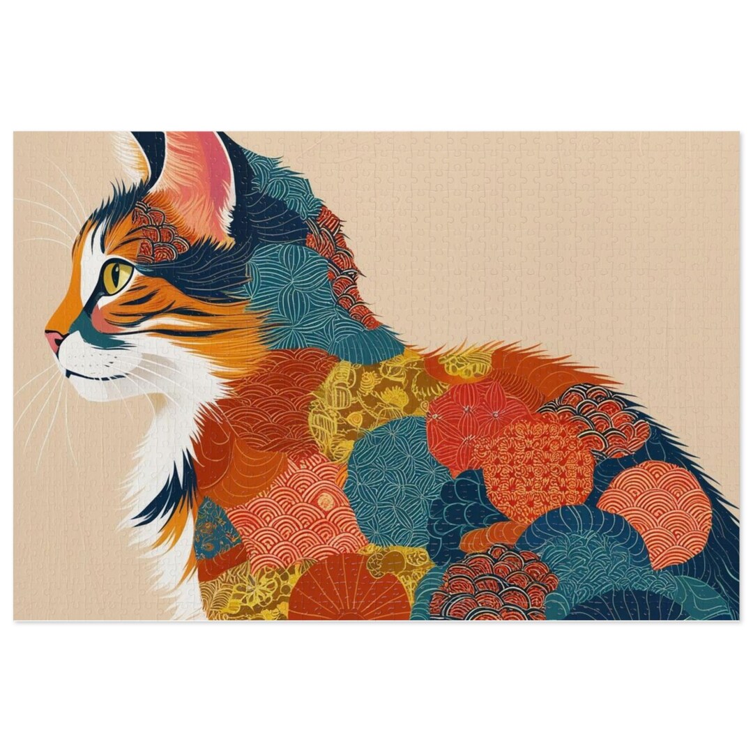 Japanese Kimono Cat Puzzle 1000 Pieces - Etsy
