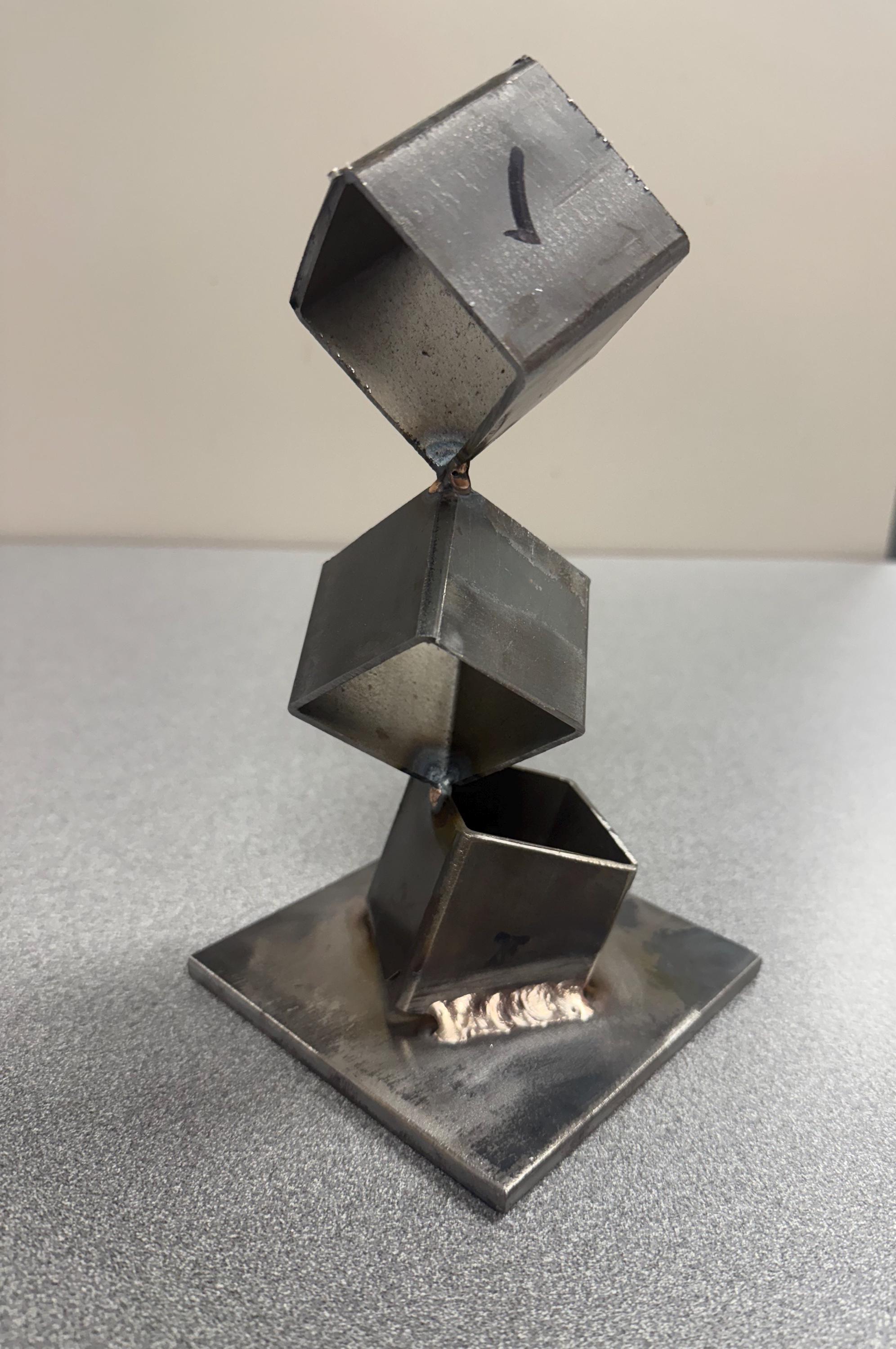 Welded Cube Tower Sculpture - Etsy