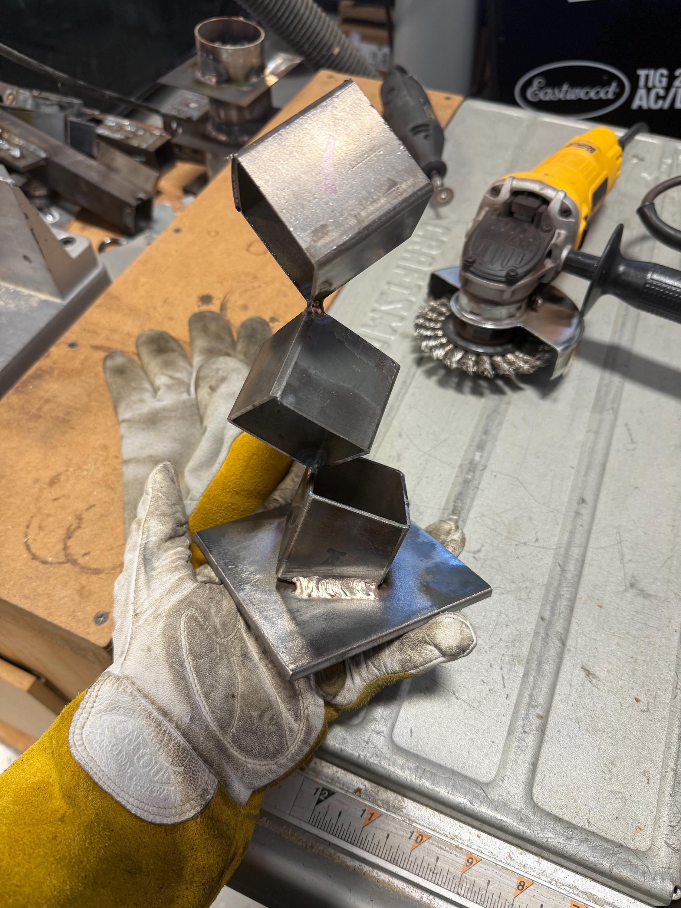 Welded Cube Tower Sculpture - Etsy