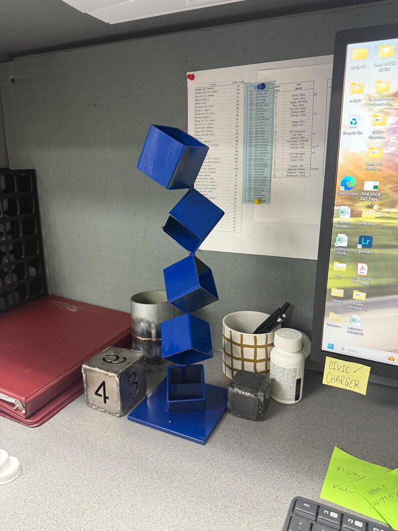 Welded Cube Tower Sculpture - Etsy