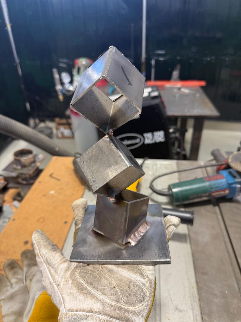 Welded Cube Tower Sculpture - Etsy