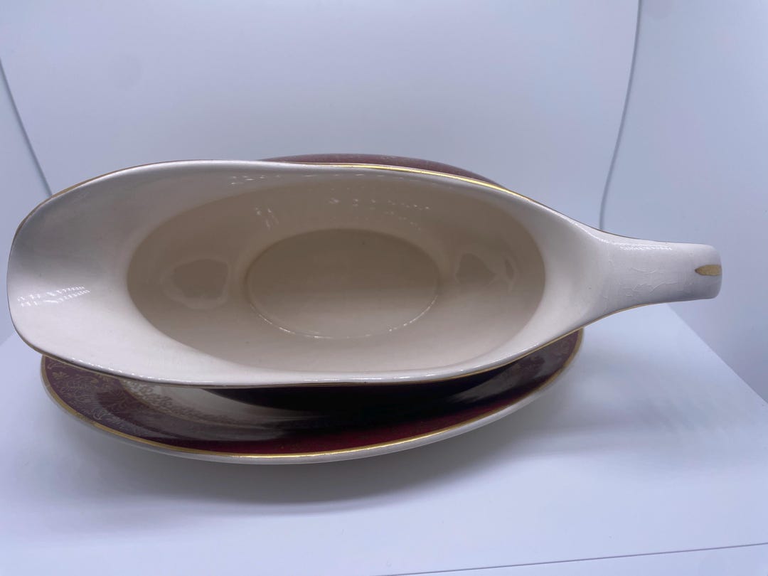 Antique Gravy Boat Red Ornament With Gold Pattern, Simpsons Pottery Ltd ...