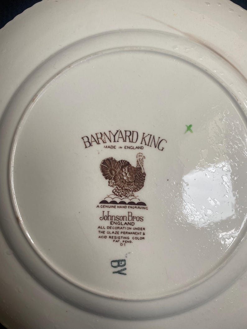 Rare! Vintage Johnson Brothers “barnyard King” Turkey Dinner Plate - Etsy