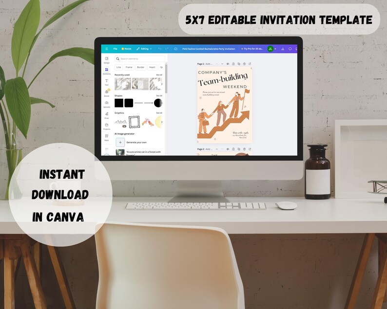 Corporate Team Building Weekend Invitation Template | Editable Digital ...