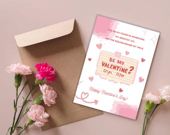 Editable Valentine's Day Card Template Minimalist Love Letter Design ...