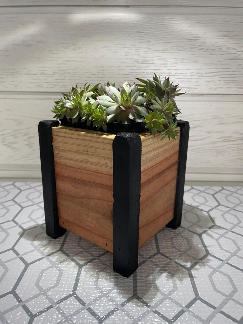 Mini Wooden Planters - Etsy