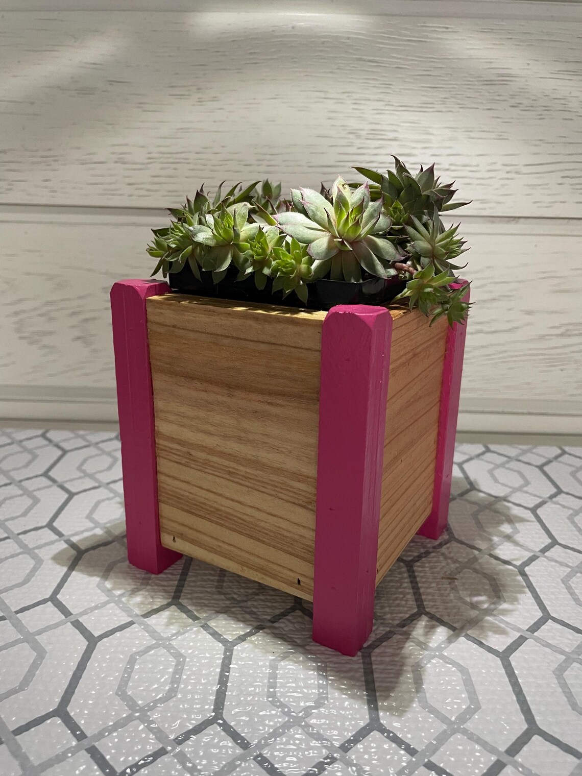 Mini Wooden Planters - Etsy