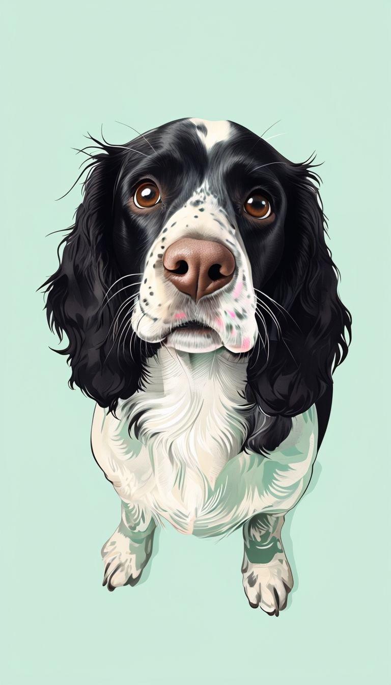 Sprocker Spaniel Digital Print | Custom Dog Art | Pet Portrait | Dog ...