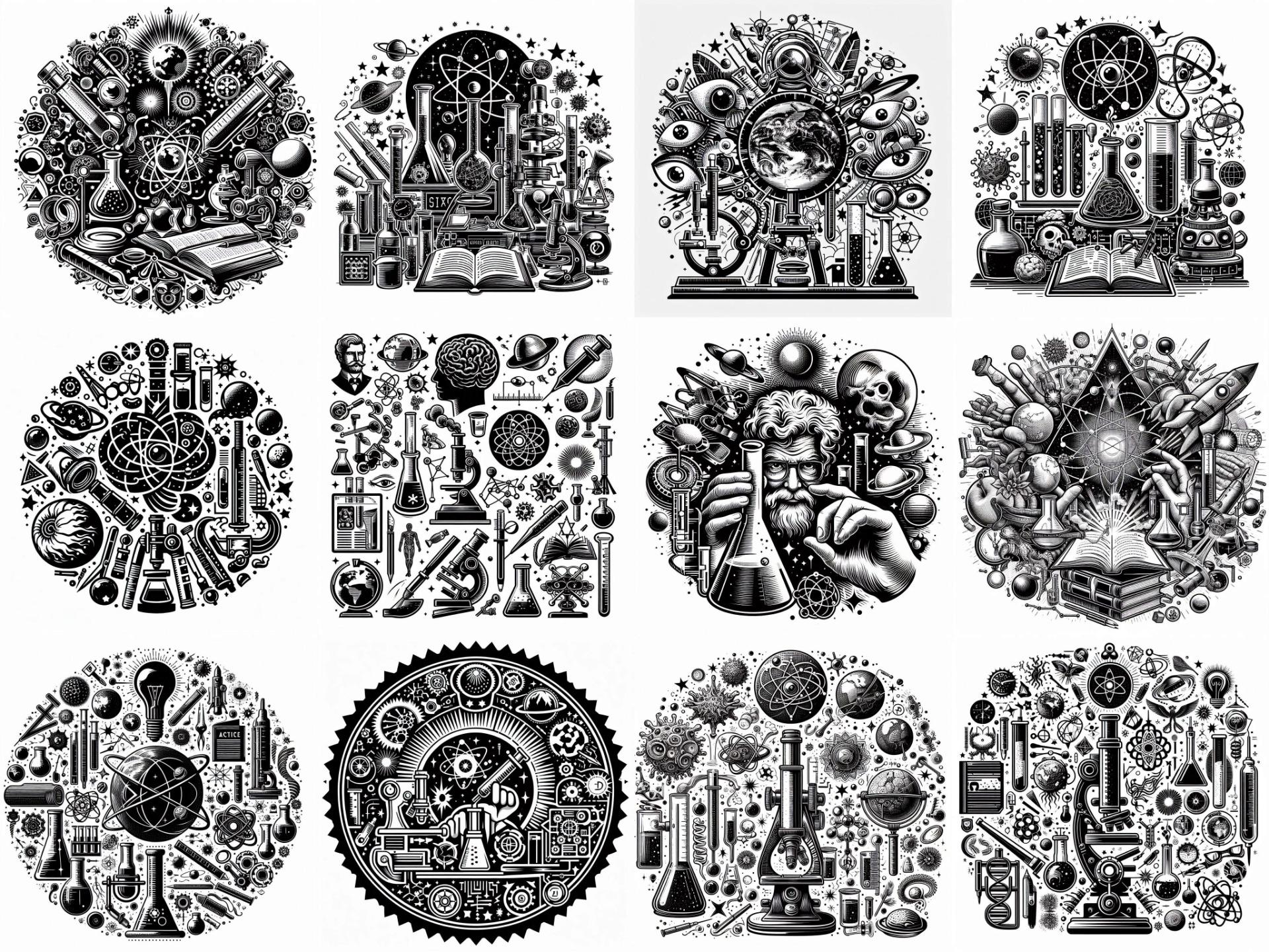 Steampunk Tribal Engraving Designs: 100 Science SVG Bundle (digital ...