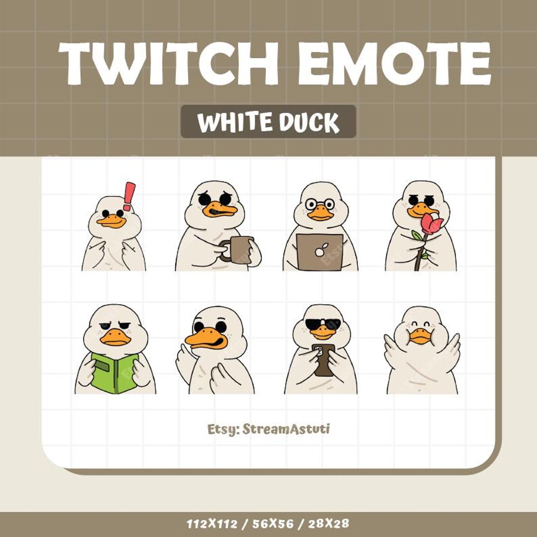 8 X Cute Duck Twitch Emotes Pack | Perfect for Streaming | Funny and ...