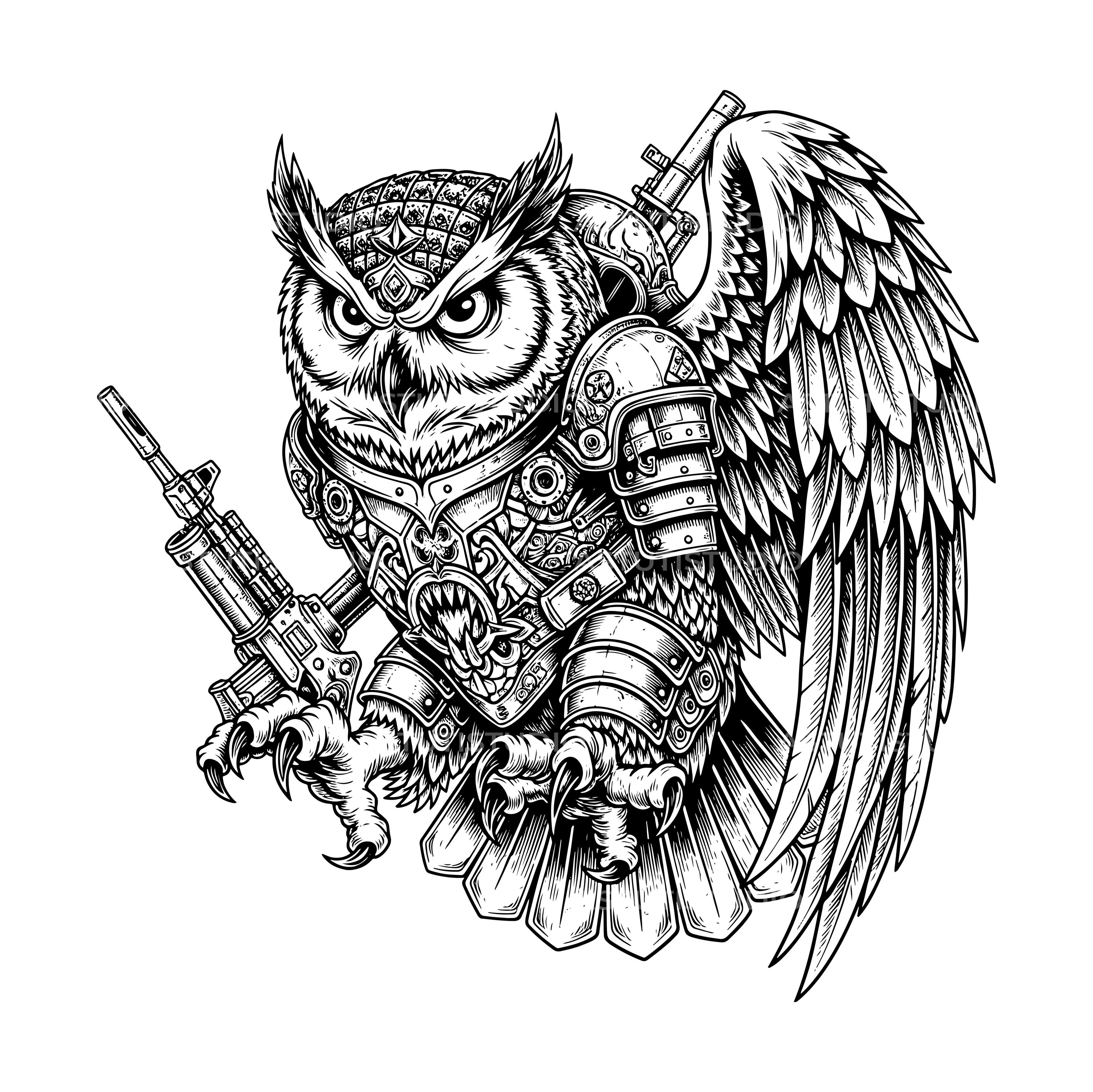 Military Owl Warrior SVG Bundle: Tactical Animal Art, Laser Cut Files ...