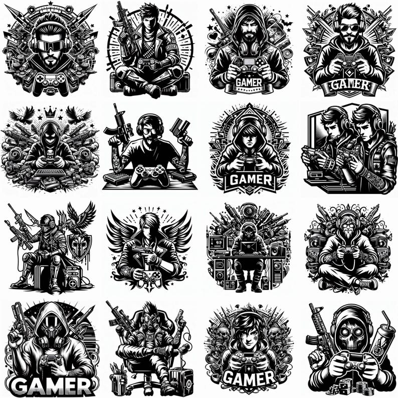 130 Gamer Tribal Engraving SVG Bundle | Gaming Laser Cut Vector Pack ...