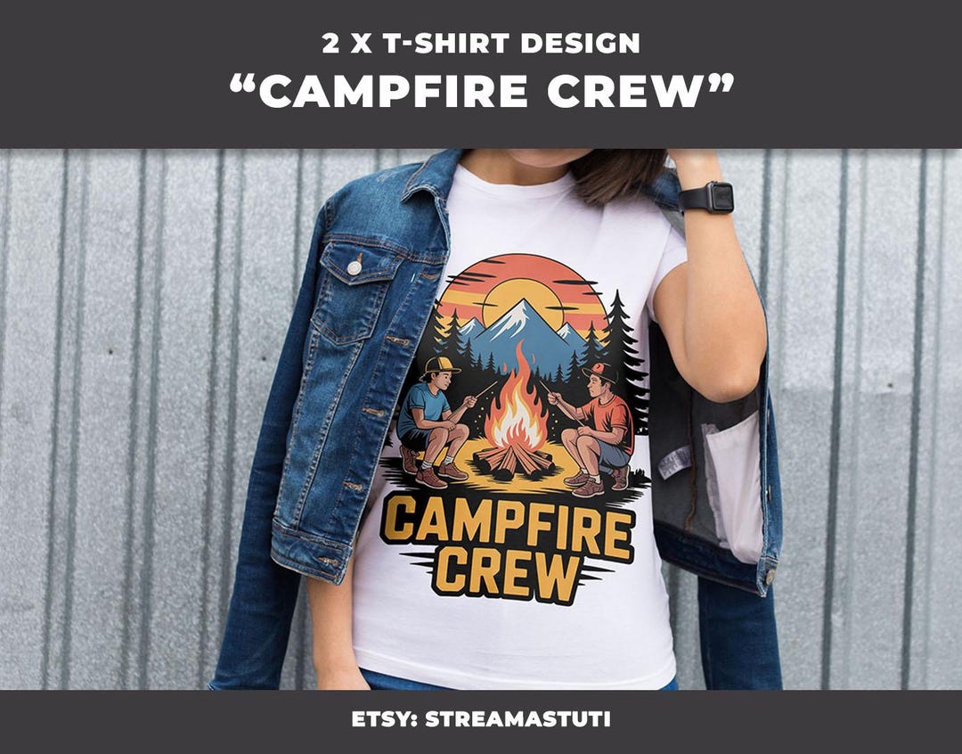 2 X Campfire Crew Png, Custom Camping Family Svg, Outdoor Marshmallow ...