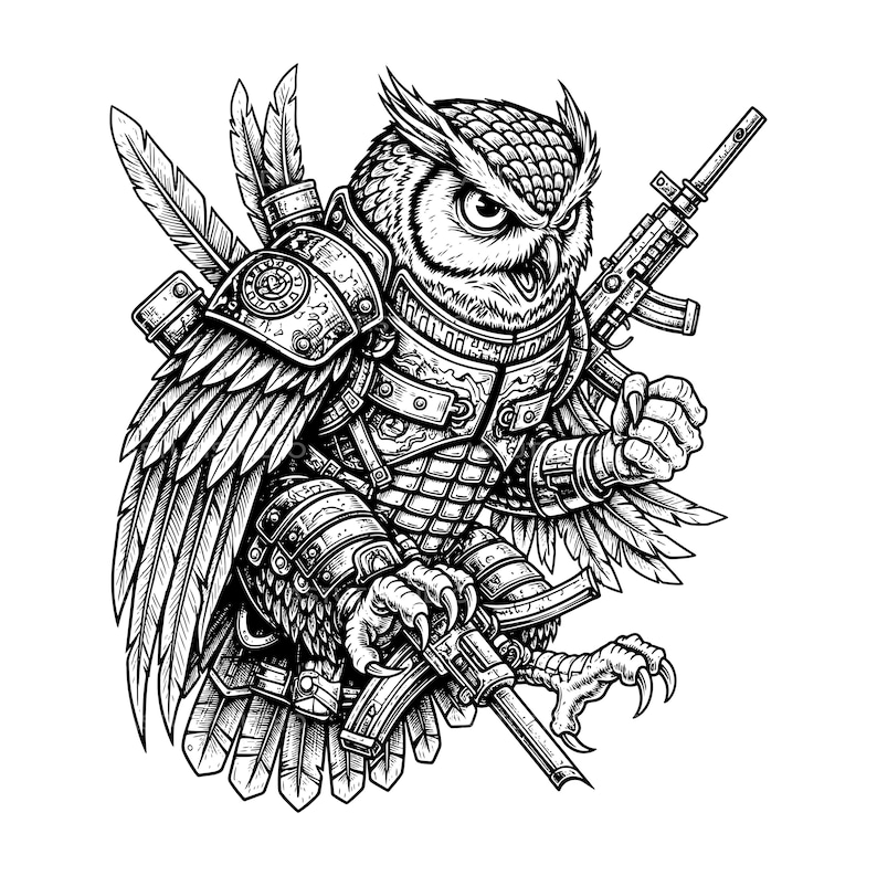 Military Owl Warrior SVG Bundle: Tactical Animal Art, Laser Cut Files ...