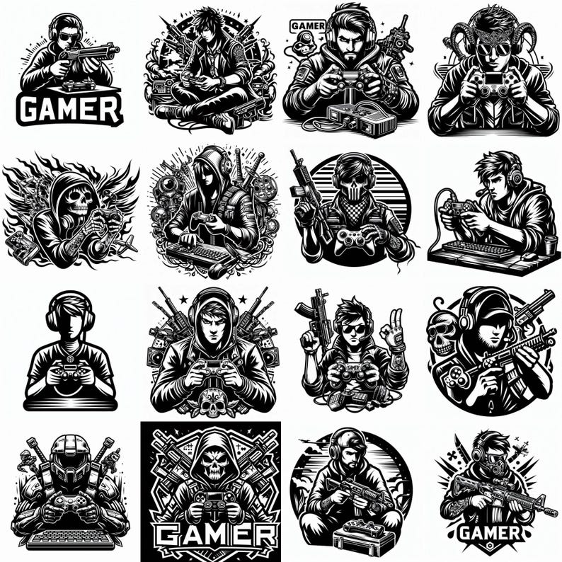 130 Gamer Tribal Engraving SVG Bundle | Gaming Laser Cut Vector Pack ...