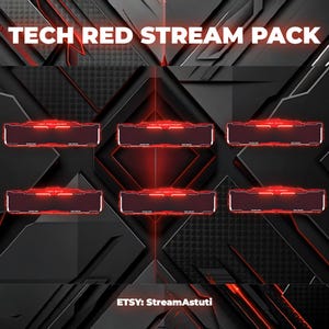 Tech Red Animated Stream Overlay Pack: Twitch, Kick, Youtube - Etsy