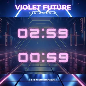 Violet Future Animated Stream Overlay Pack for Twitch, Kick, Youtube ...