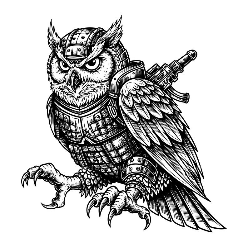 Military Owl Warrior SVG Bundle: Tactical Animal Art, Laser Cut Files ...