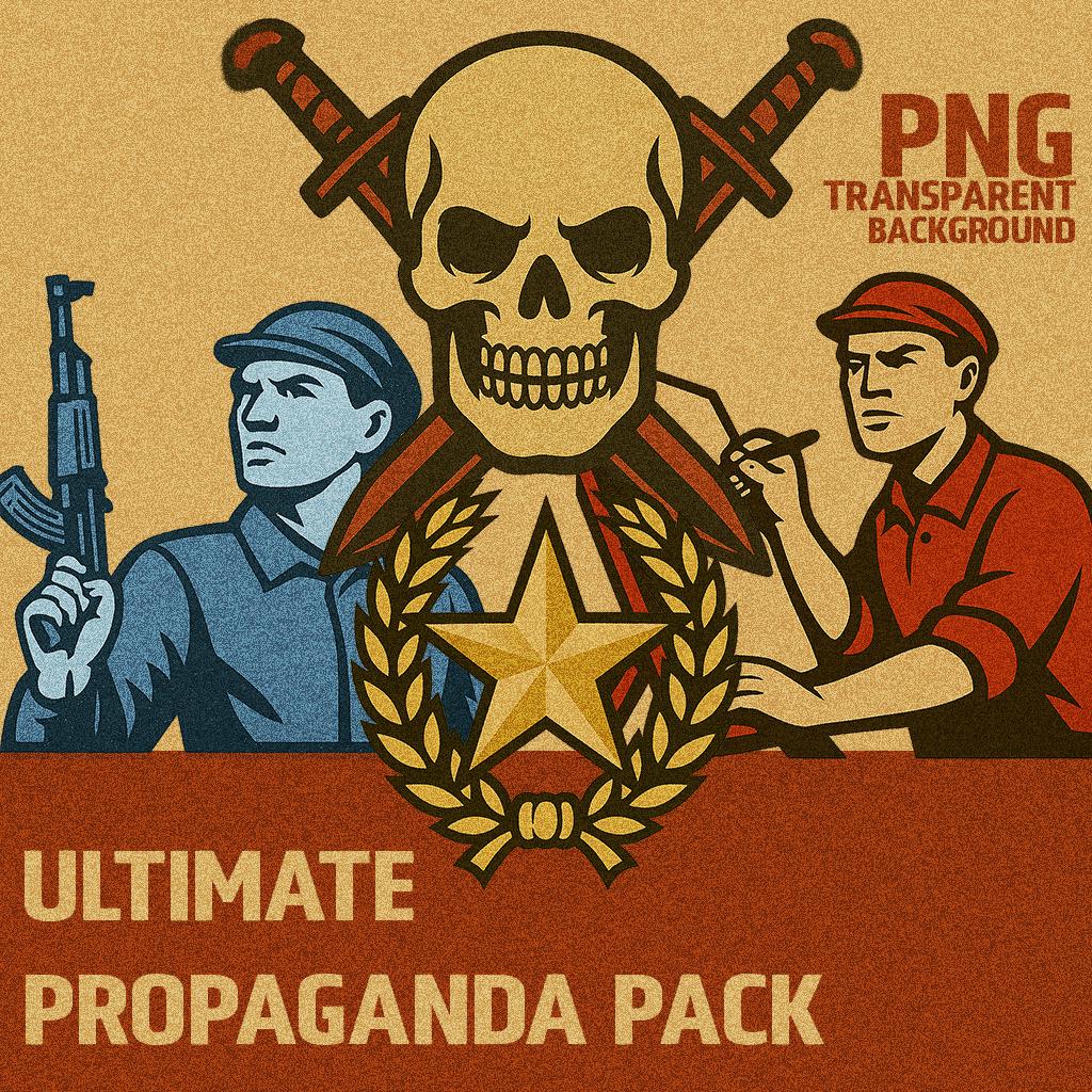 100 Vintage Propaganda Clipart PNG Bundle – Retro Military & Worker Art ...