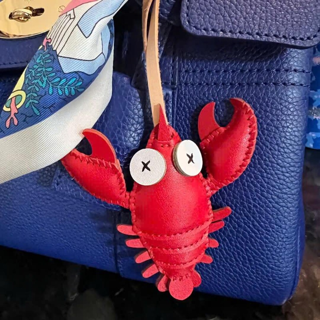 Crawfish Vegan Leather Bag Charm, Keychains Charm Car, Bag Accessories ...