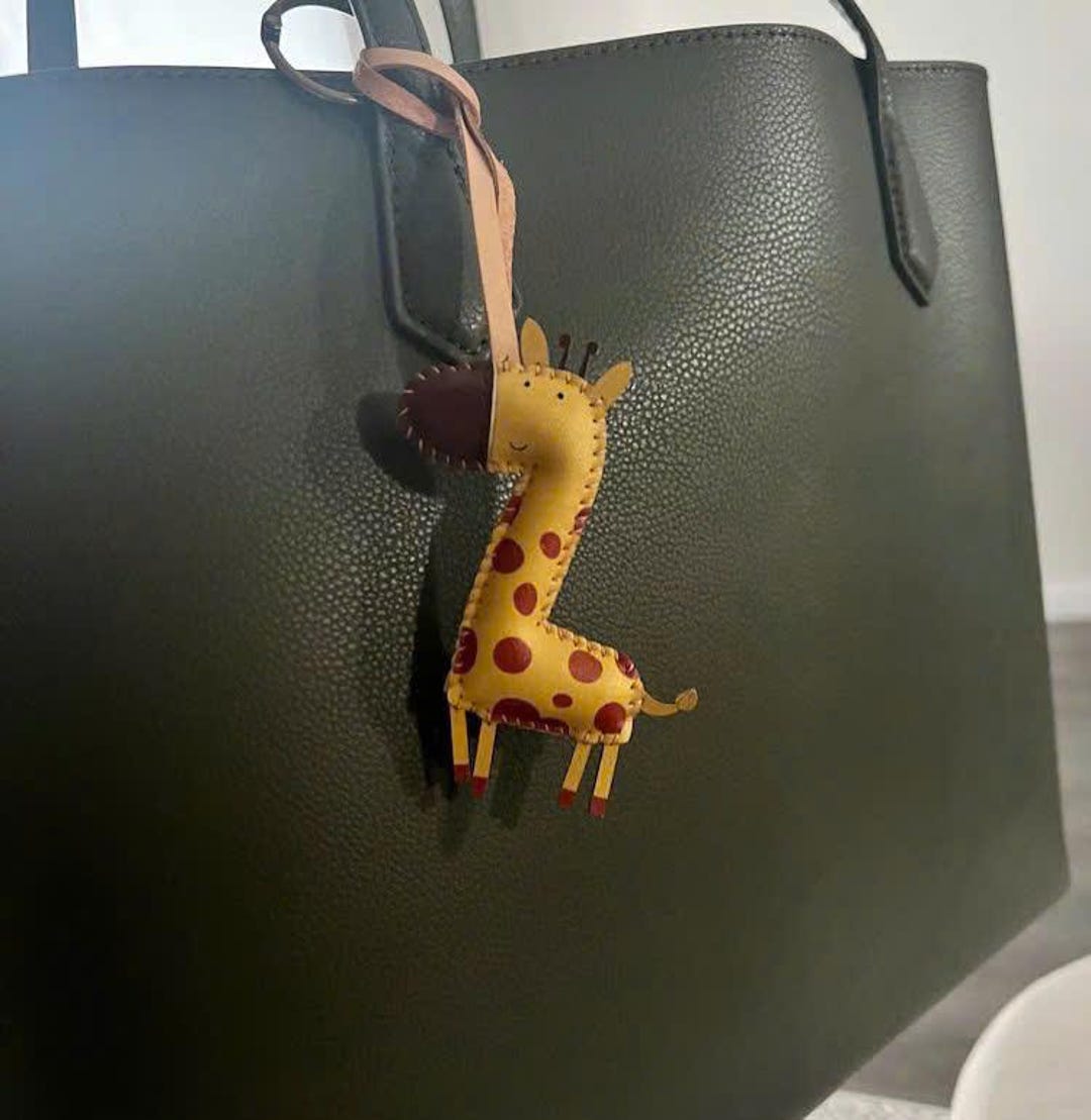 Animal Bag Charm, Giraffe Bag Charm, Keychain Charm, Animal Collection ...