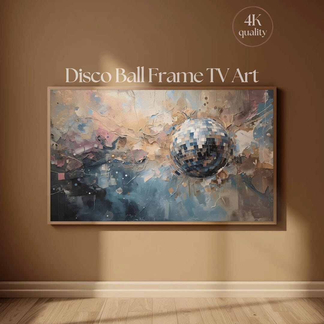 Disco Ball Frame TV Art | Abstract Impasto Oil Painting Retro Chic ...