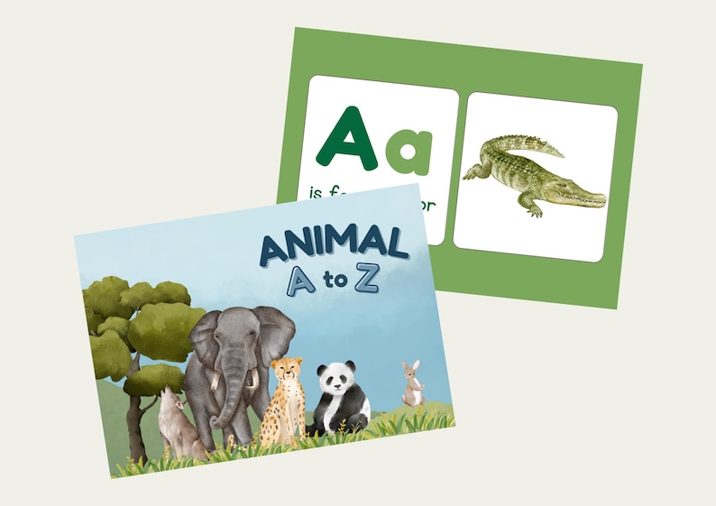 Animal A to Z: Alphabet Minibook and Flashcards - Etsy