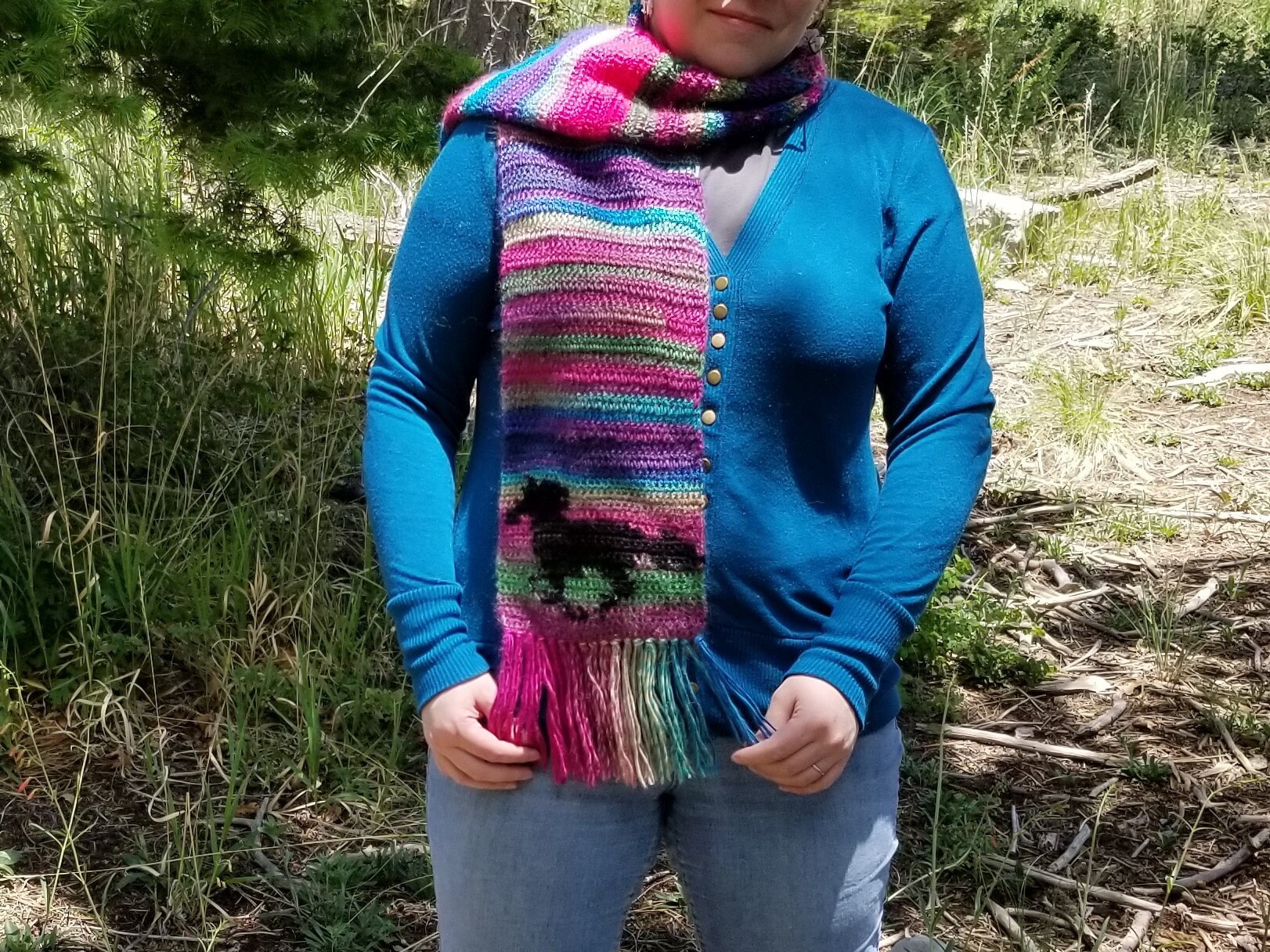 RUNNING HORSE Scarf for Women in Jewel Tones Royal Blue - Etsy