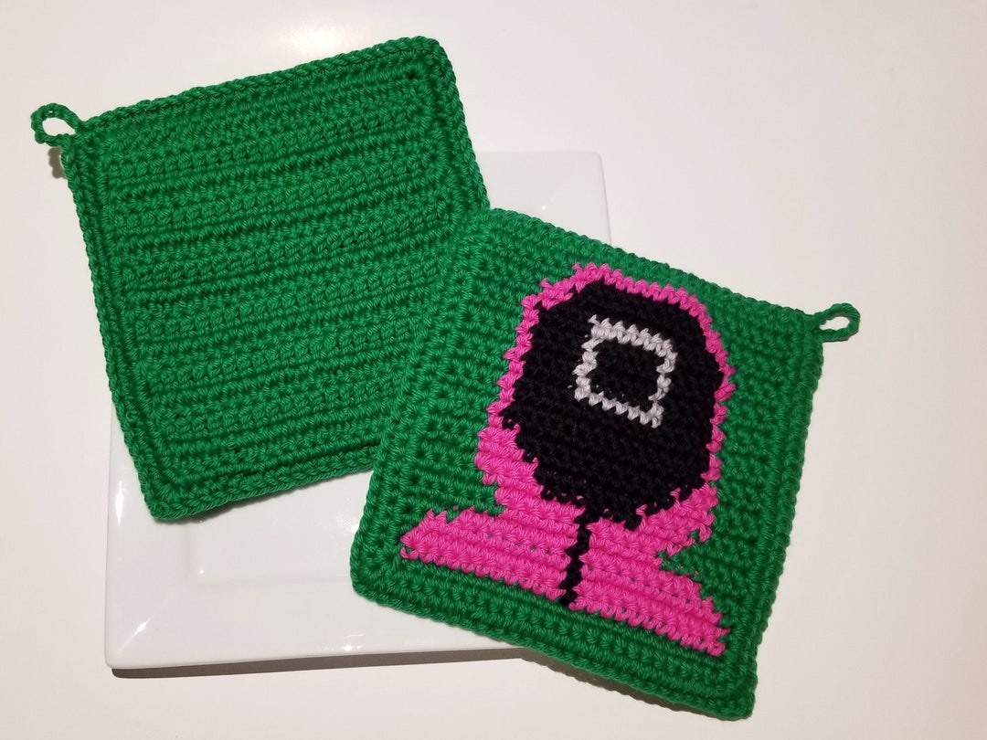 Squid Game Gift, Potholders, Pot Holders, Hotpads, Hot Pads Pink Square ...