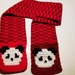 PANDA Scarf Light and Dark Red Crochet Scarf Scarves for - Etsy