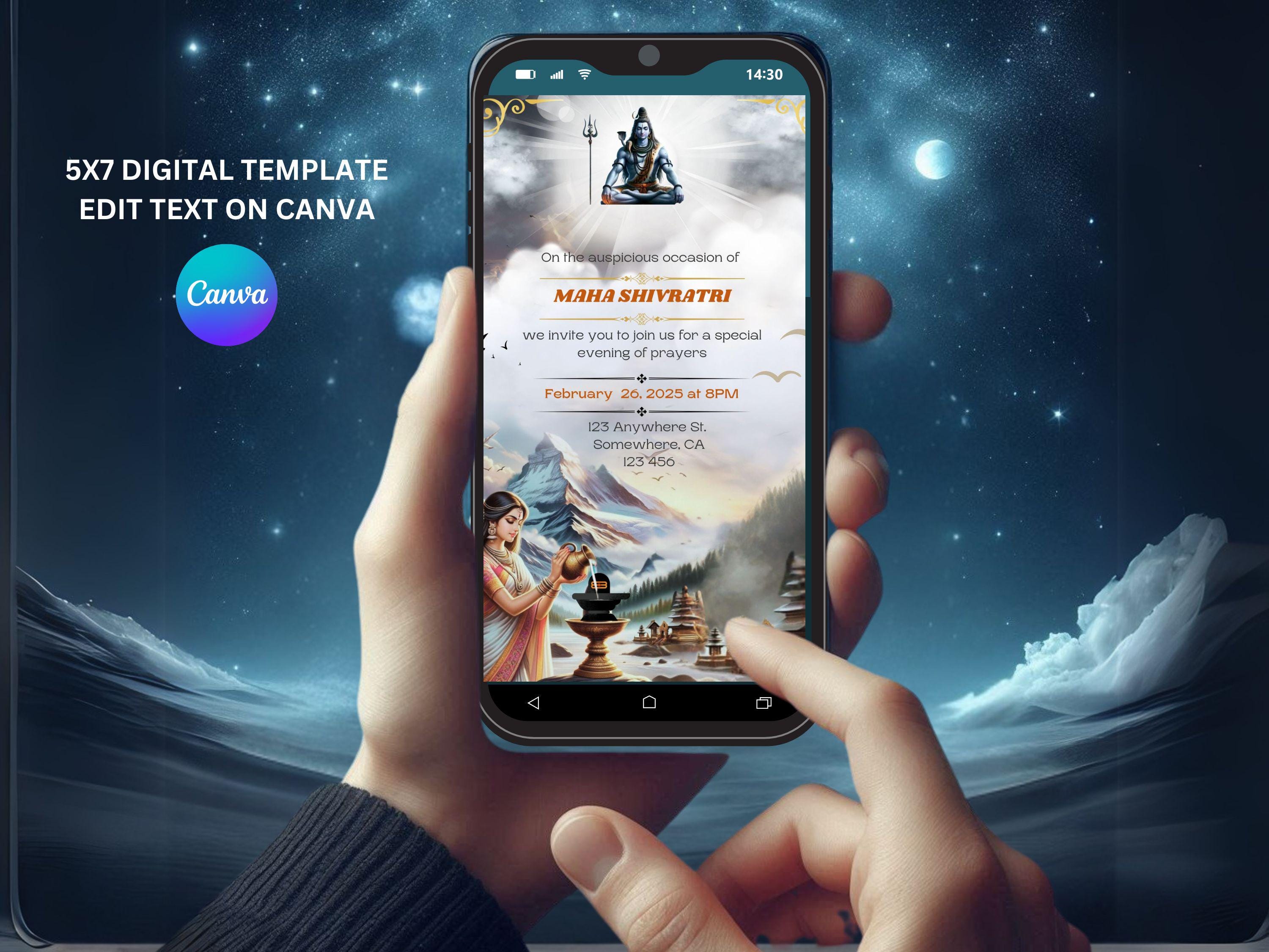 Shivratri Invitation, Lord Shiva Puja Invite, Maha Shiv Puja, Mother ...