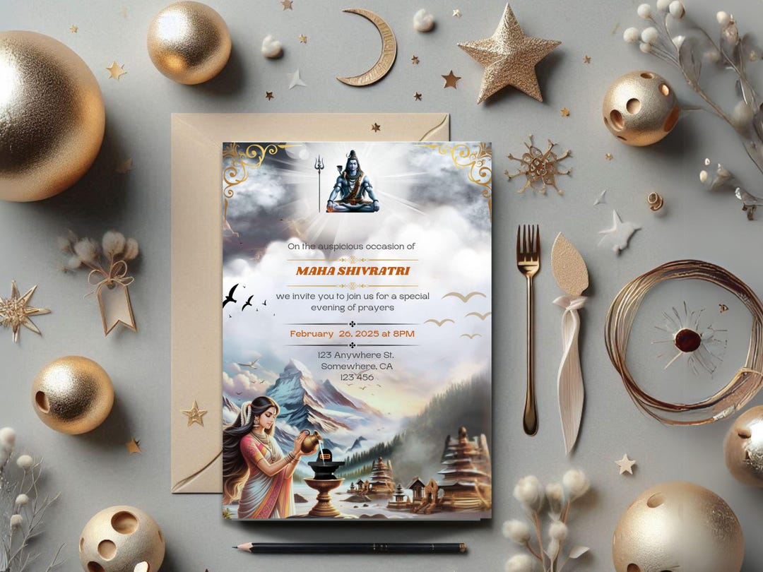 Shivratri Invitation, Lord Shiva Puja Invite, Maha Shiv Puja, Mother ...