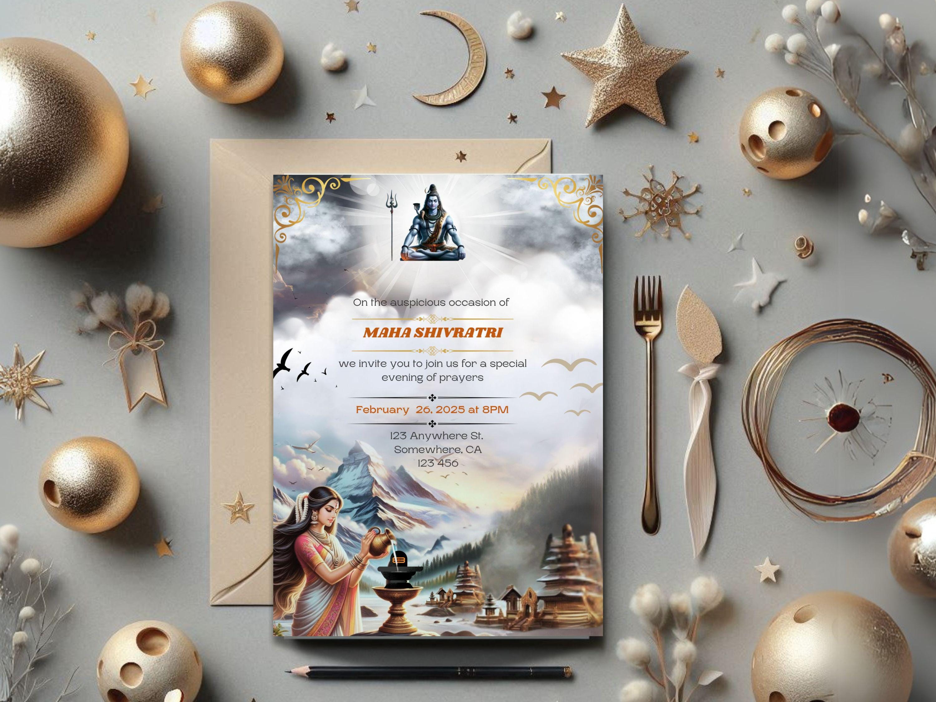 Shivratri Invitation, Lord Shiva Puja Invite, Maha Shiv Puja, Mother ...
