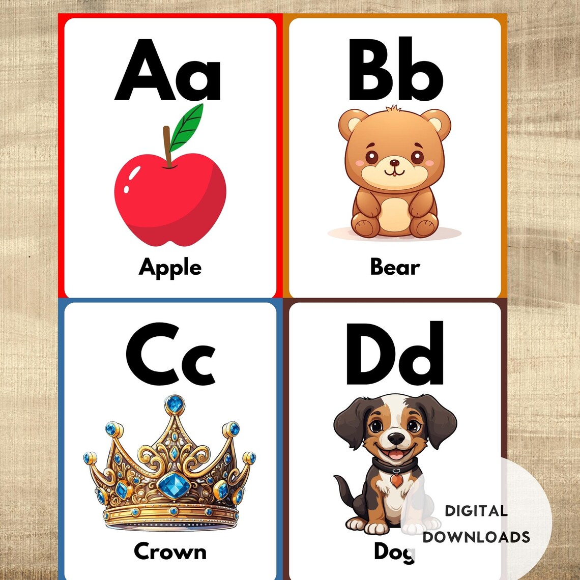 ABC Alphabet Animal Flashcards for Kids: Homeschool Printable (digital ...