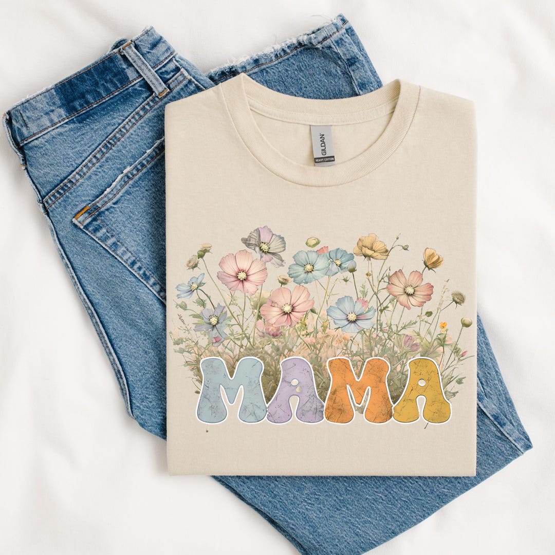 Retro Wildflower Mama Sublimation PNG, Floral Boho Designs, PNG for ...