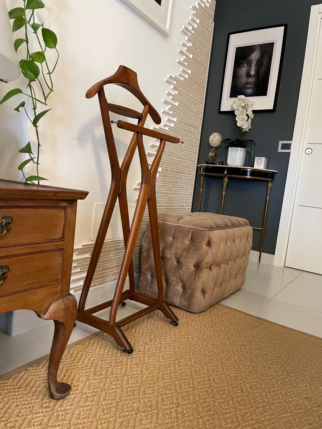 Fratelli Reguitti Valet Stand Vintage Coat Hanger Dress Rack Wooden ...