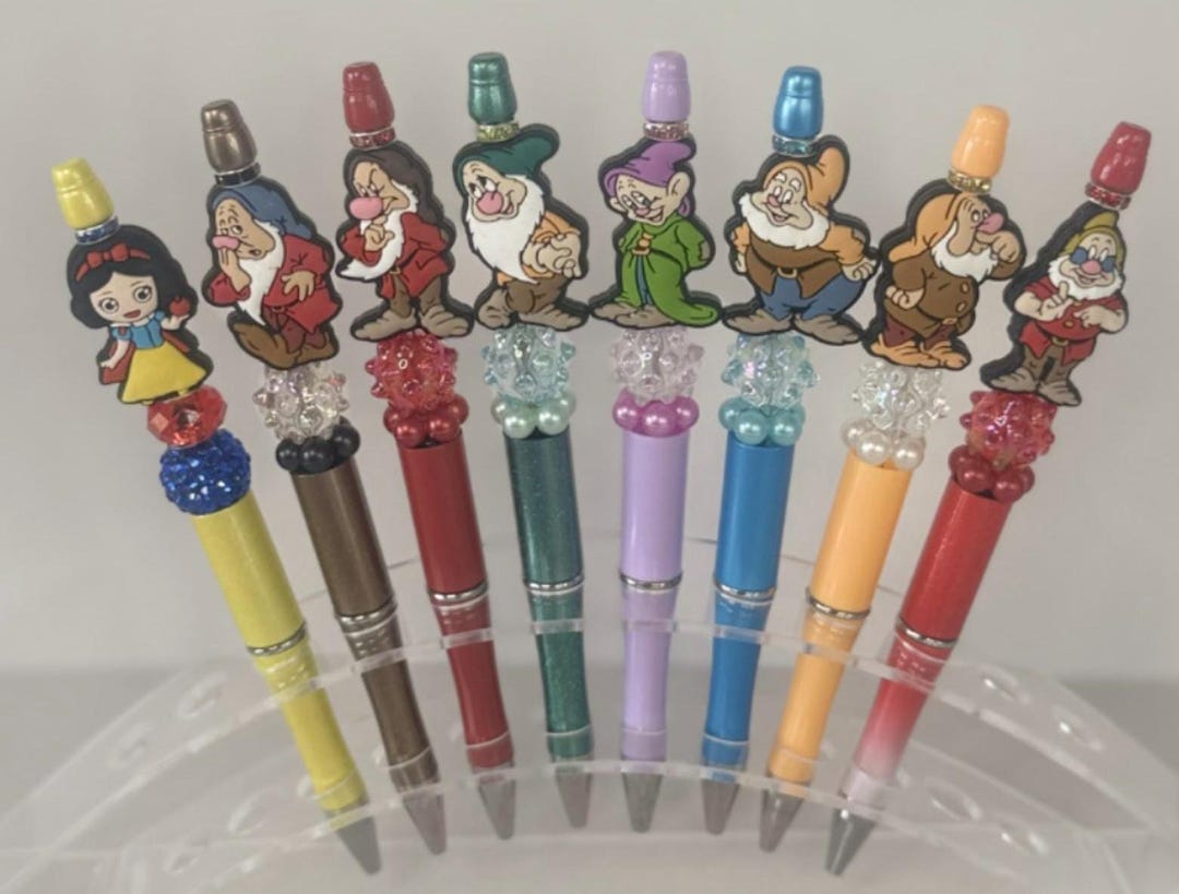Beaded Princess and Friends Pen Set With 2 Refills Each Pen - Etsy