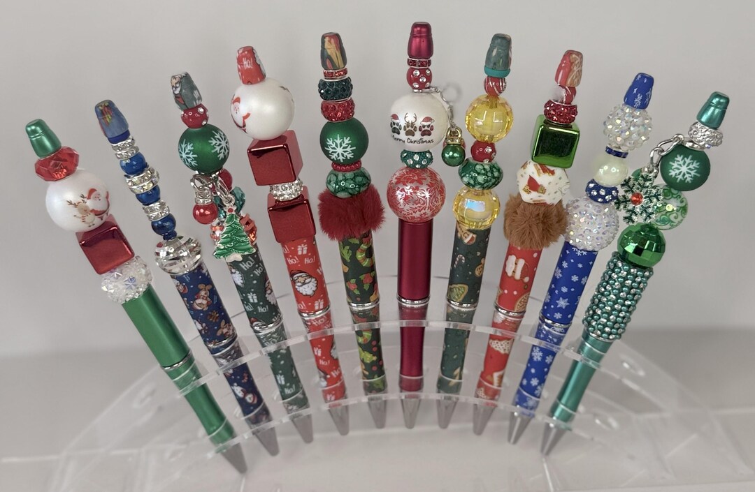Beaded Christmas Holiday Pens With 2 Refills - Etsy