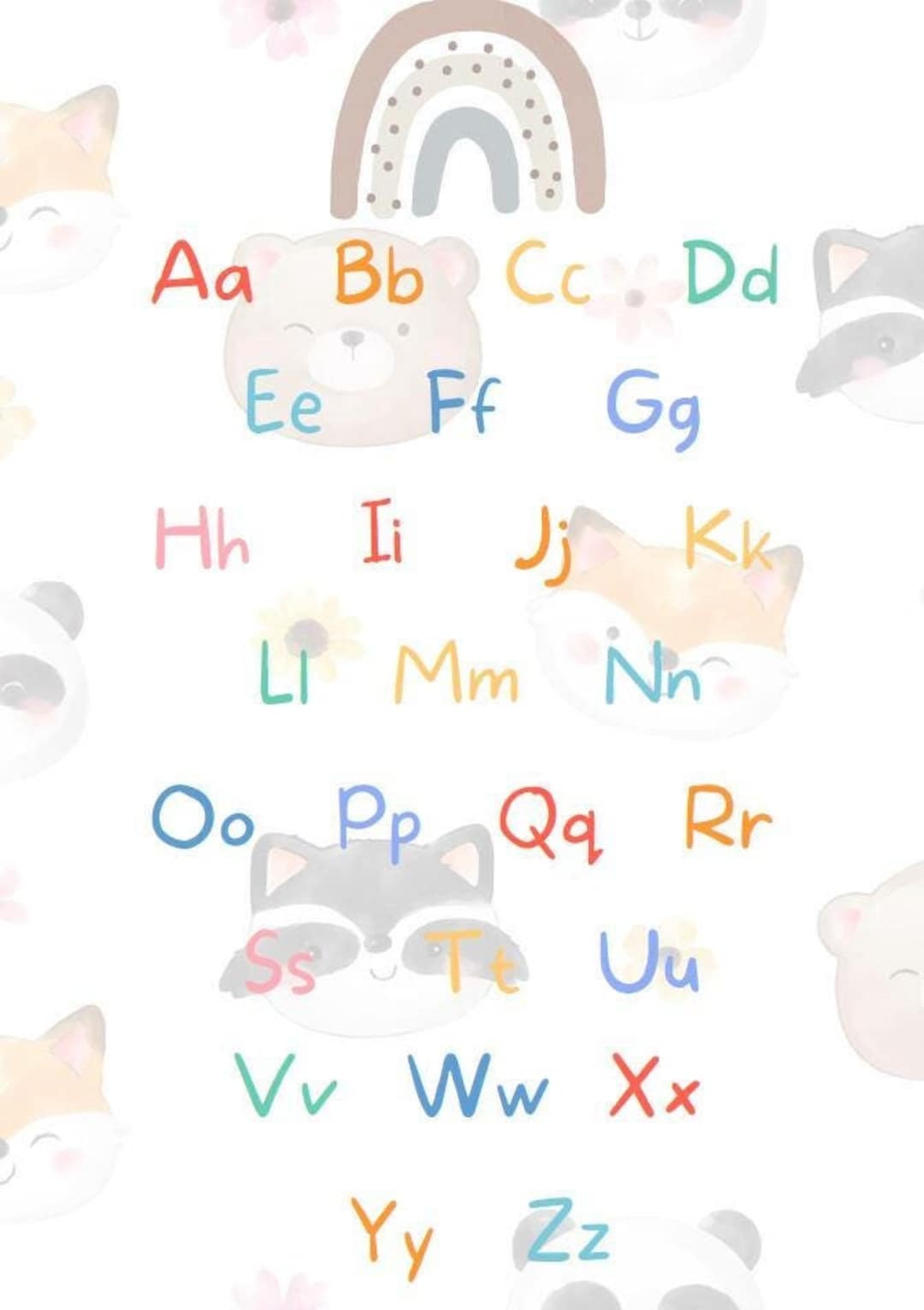 Woodland Uppercase Lowercase Alphabet Poster- A3 - Etsy
