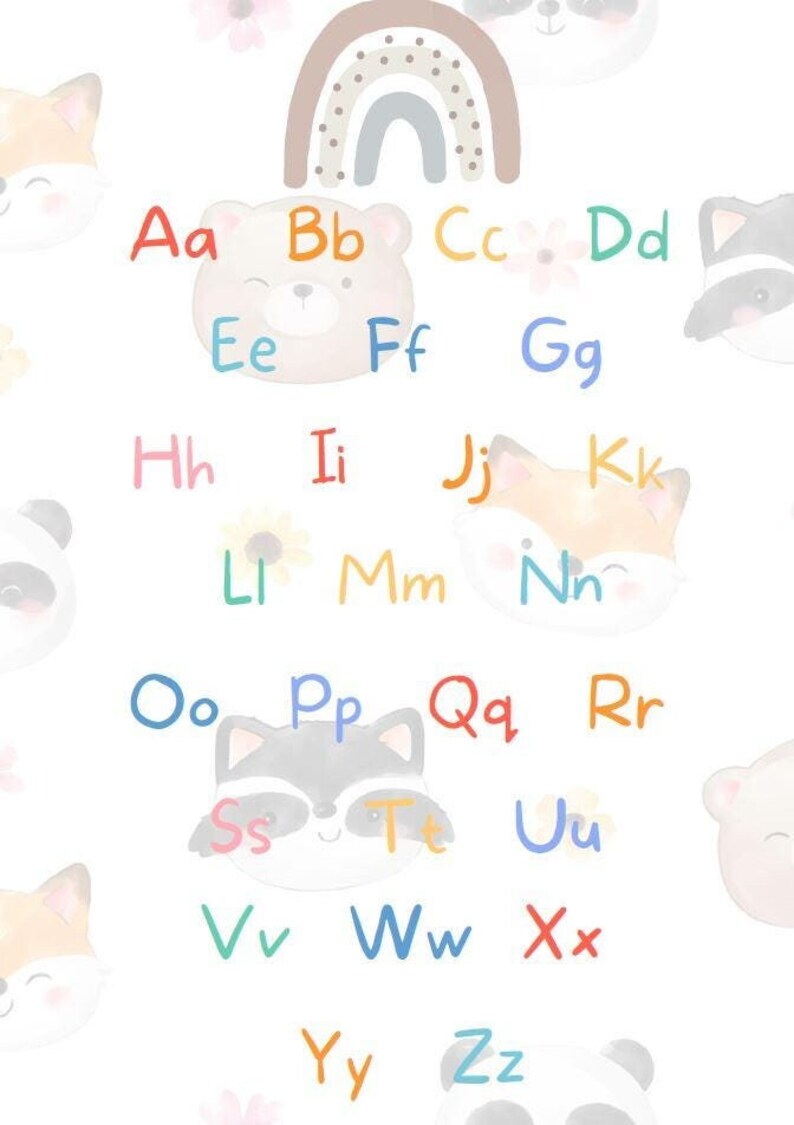 Woodland Uppercase Lowercase Alphabet Poster- A3 - Etsy