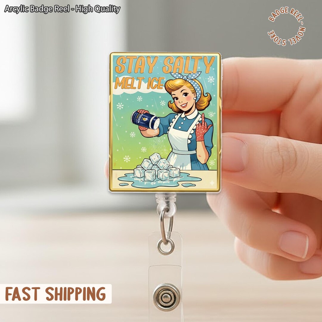 Stay Salty Melt ICE Badge Reel, Anti-ice Protest Badge, Activism ...