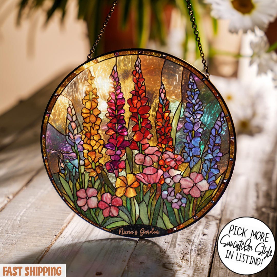 Custom Family Birth Flowers Glass Suncatcher, Mother's Day Gift ...