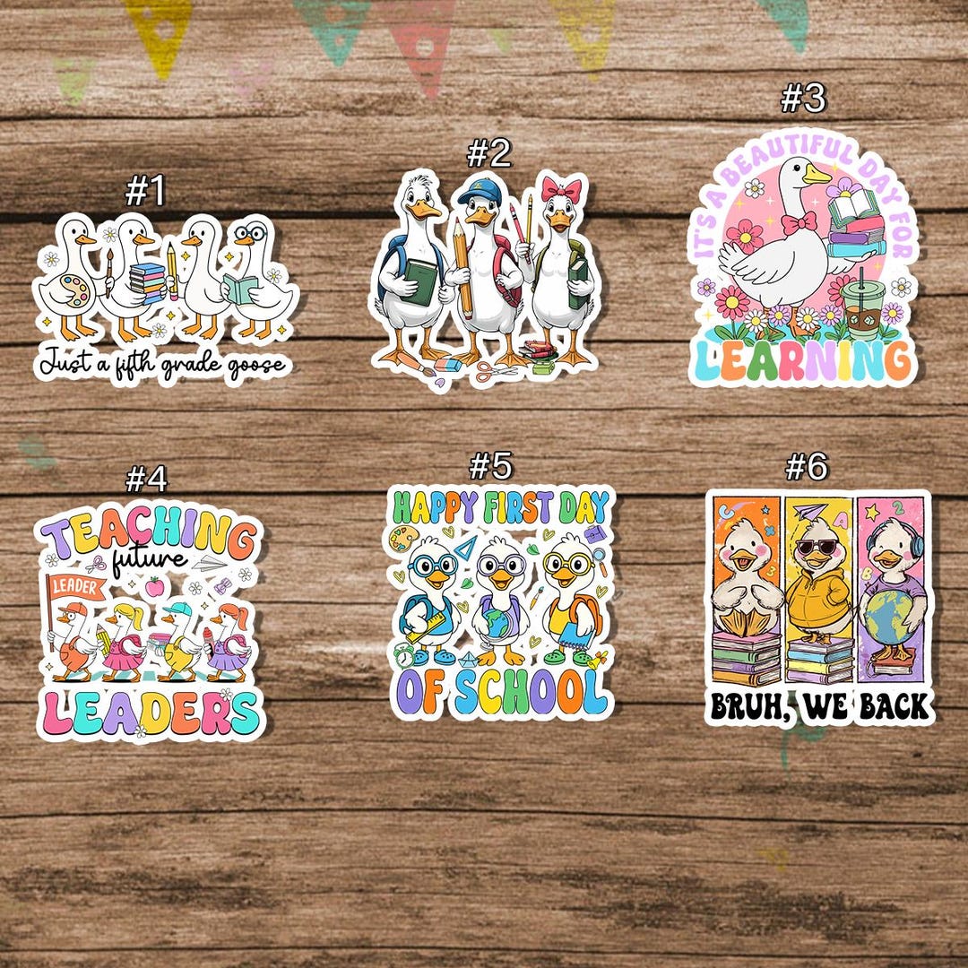 6+ Goose Back to School Sticker, Teacher Back to School Sticker, Goose ...