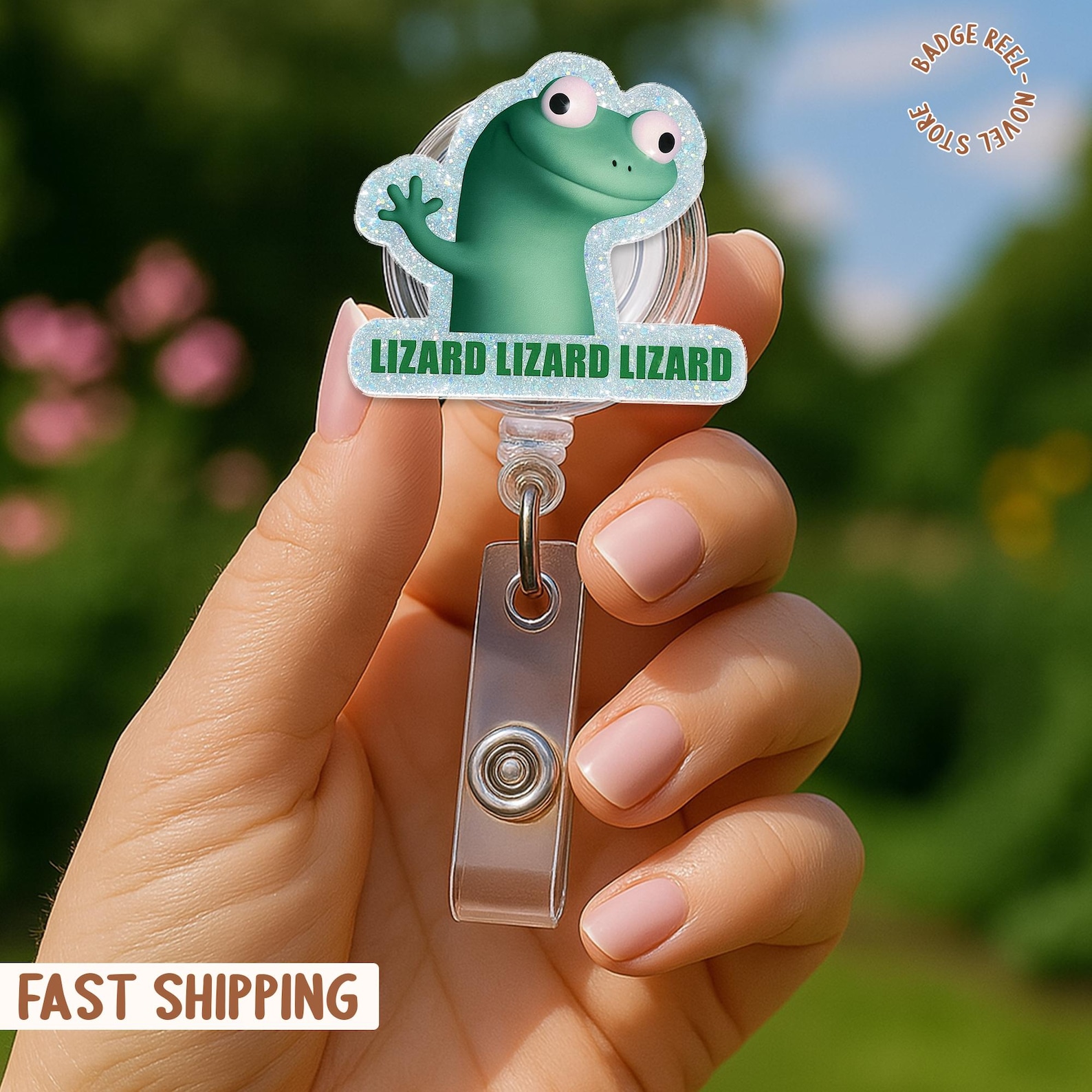 Viral Tiktok Lizard Badge Reel – Funny Gecko ID Holder, Trendy Nurse ...
